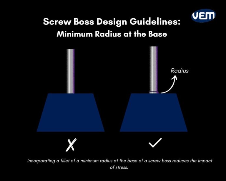 Screw boss design