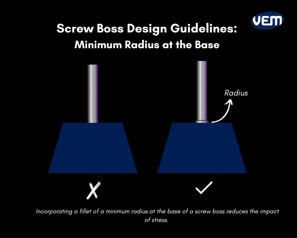 Screw boss design