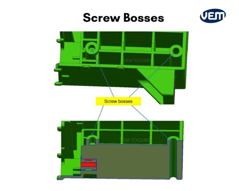 Screw boss design